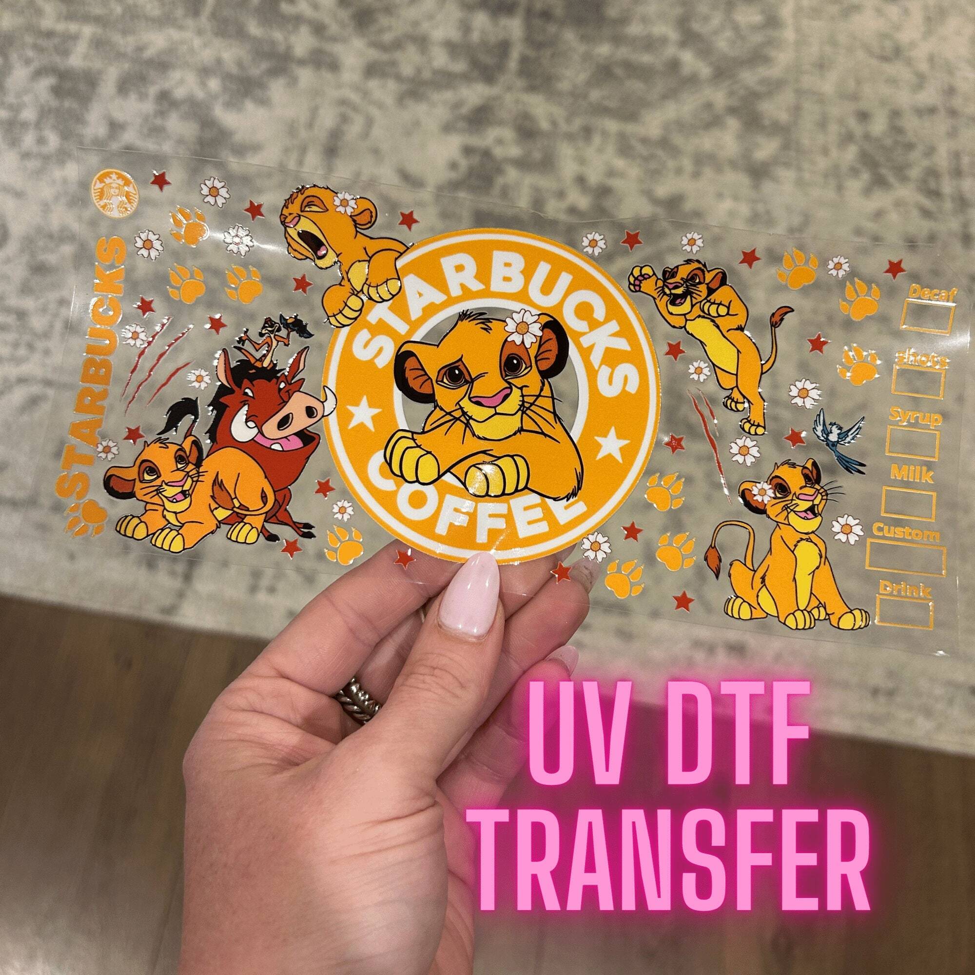 UV DTF Wrap Decal Sticker - 16oz Libbey Glass Can design Simba Lion ...