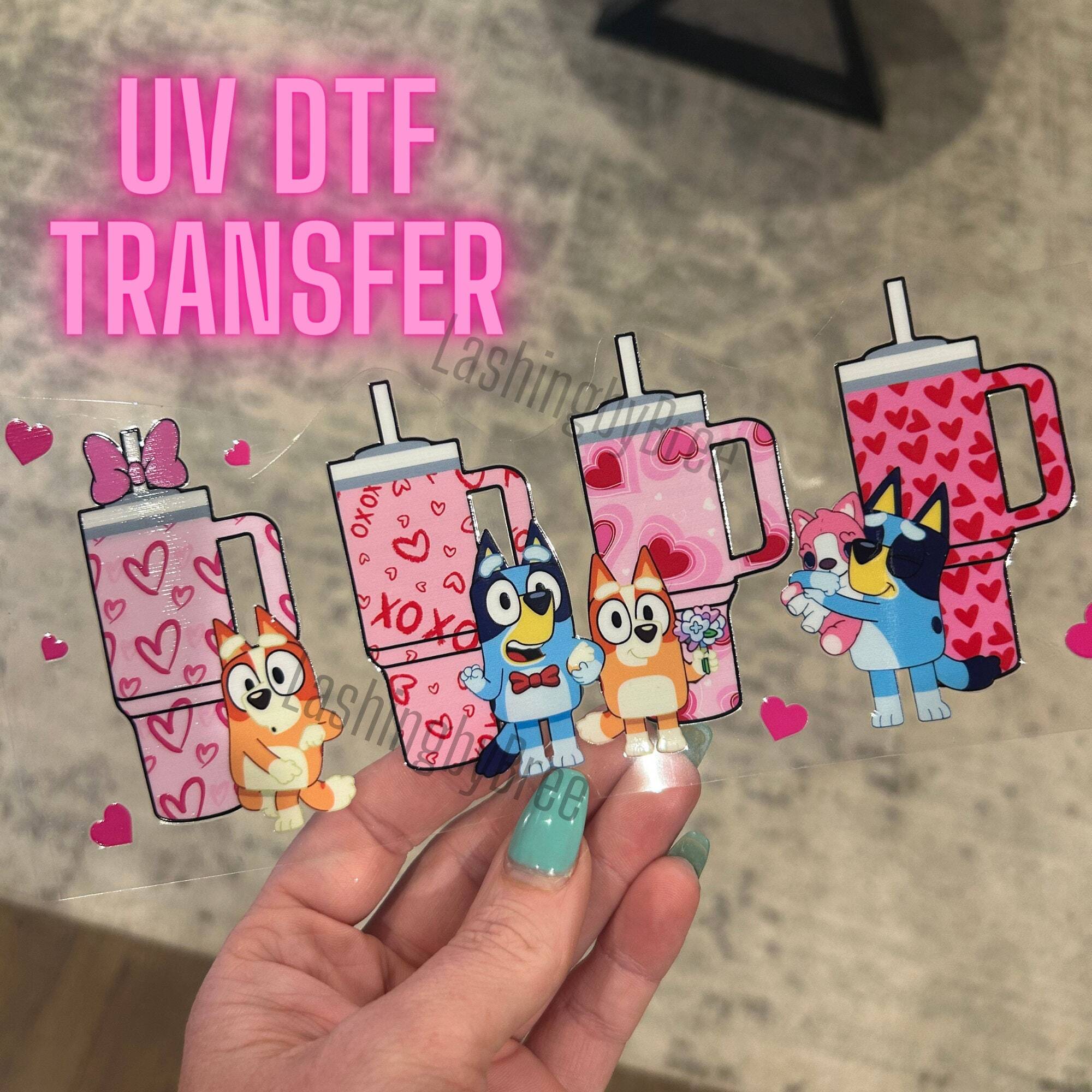 UV DTF Wrap Decal Sticker - 16oz Libbey Glass Can Tumbler Bluey Dogs ...